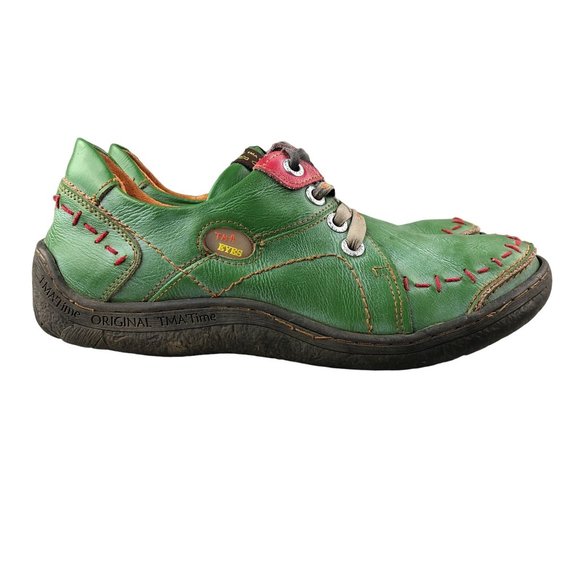 TMA | Shoes | Tma Womens Size 9 Time Eye Green Leather Closed Toe Low ...